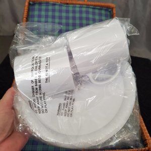 Dining | Vintage Wicker Latching Lined Picnic Basket W Dishes | Poshmark